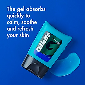 Gillette After Shave Gel for Men, Aftershave for Men, After Shave Lotion for Men, Calms, Soothes and Refreshes Sensitive Skin, Light Fragrance, 2.5 oz, Pack of 6, After Shave Cologne Men, Aftershave