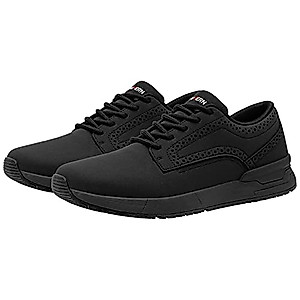 LARNMERN Non Slip Work Shoes for Men Kitchen Chef Slip Resistant Shoe Waterproof Food Service Restaurant Cooking Slip on Sneakers Walking and Casual Comfortable Working Footwear/Black/11