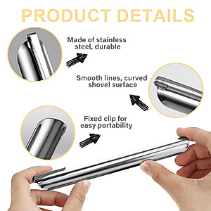 Molain Table Crumb Sweepers for Servers, 2Pcs Restaurant Crumb Sweepers with Pocket Clip, Stainless Steel Table Crumbers in Homes Bread Crumber Cleaner for Servers Waiters Waitresses (2)