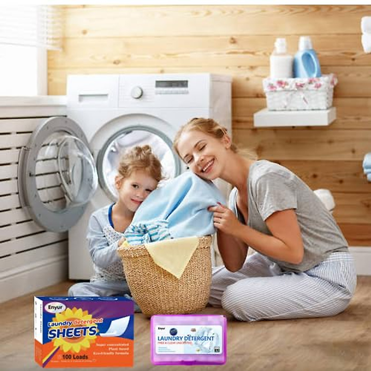 Enyur Laundry Detergent Sheets, Fresh Scent, Concentrated, travel laundry sheets, Travel Laundry Soap High Capacity Packet(132 Loads/2 packs)