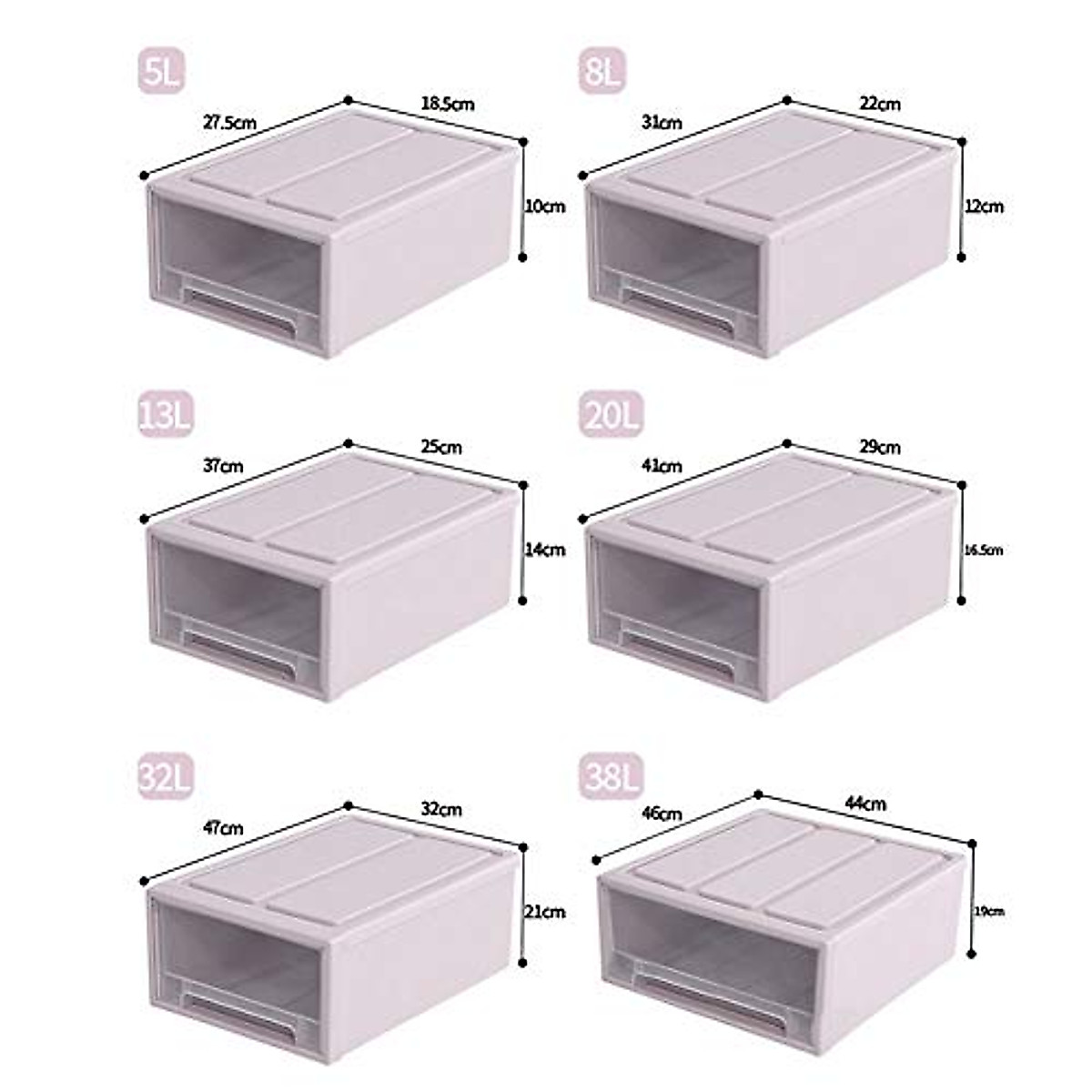 HEVIRGO Clothes Storage Bins Box,Wardrobe Clothes Organizer, Household Plastic Transparent Stackable Drawer Storage Box Container Organizer for Bedding, Blankets, Toys, Books Beige XXXL
