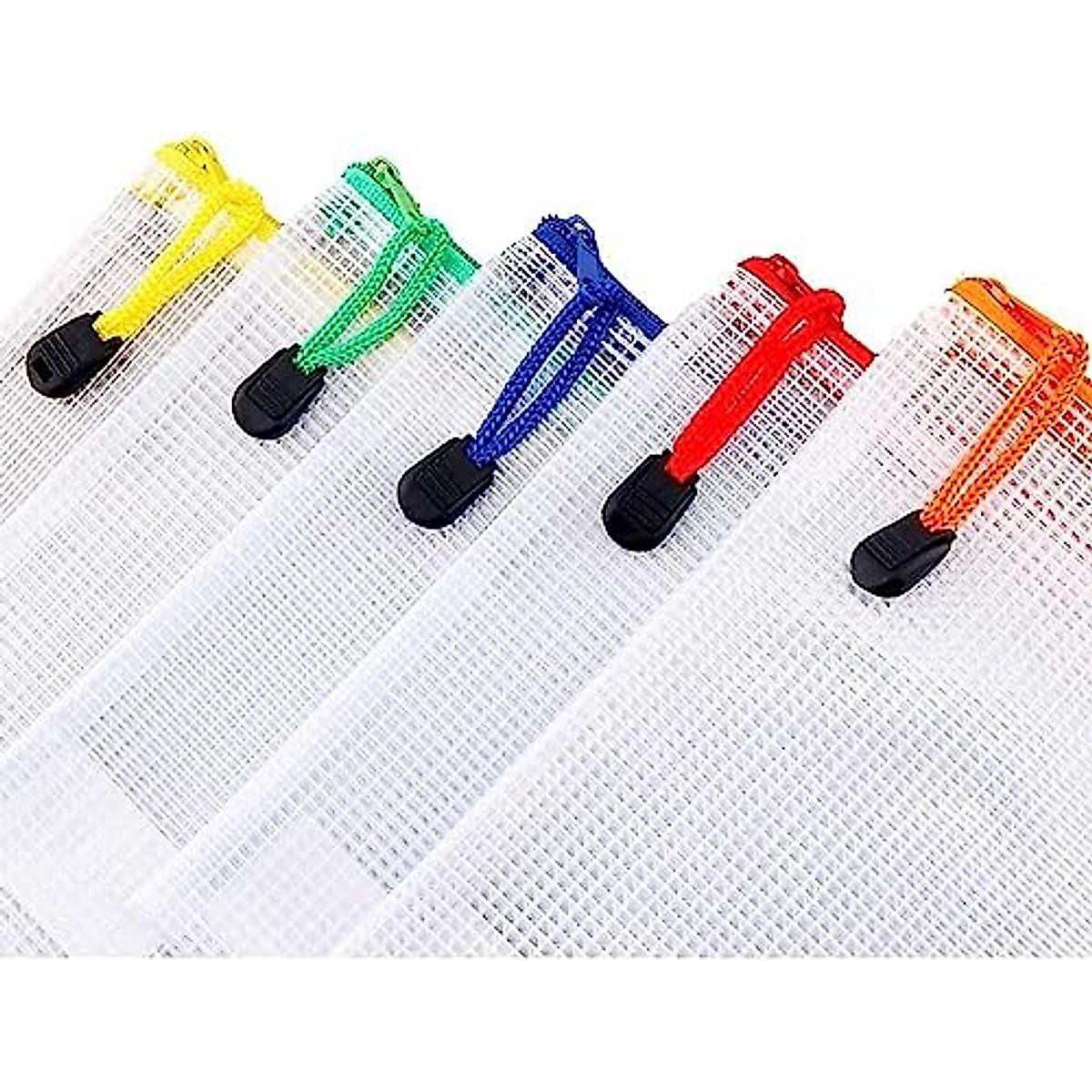 Oaimyy-3"x 5", 18 Pcs Zipper Pouches with with Label Pocket Document Folders Zip Bag for Office Supplies, Organizing Storage (3 * 5 inch, Multicolor)