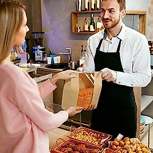 25Pcs Kraft Paper Bread Bags, Brown Bakery Bags for Homemade Bread & Food Packing Storage with Clear Window, Sourdough Loaf Bread Bags with Label Seal Stickers