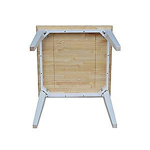 International Concepts Solid Wood Dining Table with Shaker Legs, White/Natural