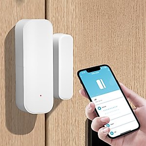 WiFi Door Sensor, Smart Window Door Sensor, Alexa Door Window Contact Sensor for Home Security, Door Open Detector with Alert Notification Compatible with Amazon Alexa, Assistant (1 Pack)