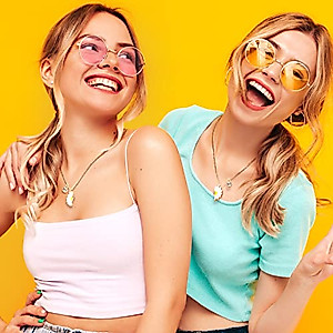 MJartoria BFF Necklace for 2-Daisy Rainbow Best Friend Necklace Friendship Necklace Best Friends Forever Necklaces Valentines Day Gifts