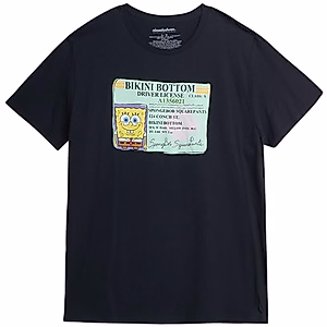 Nickelodeon Men's Graphic Tee - Spongebob Squarepants and Patrick Star Bikini Bottom Short Sleeve T-Shirt (Sizes: S-XXL), Size X-Large, Spongebob Black