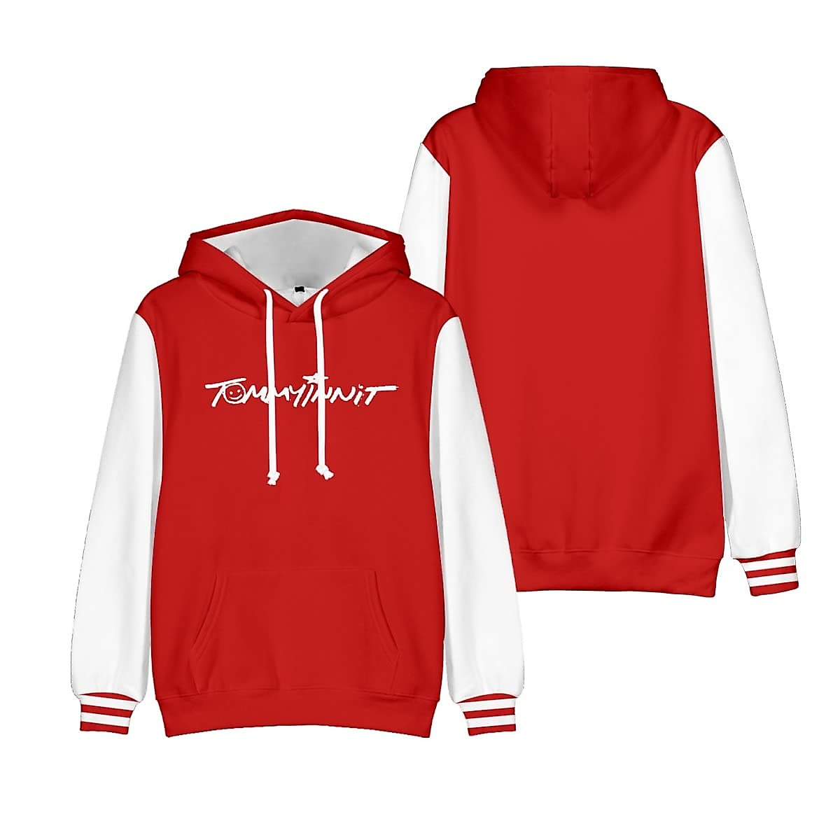 PAJOMLAG TOMMYINNIT Red Cosplay Hoodies Dream SMP MCYT New Logo Merch Men/Women Sweatshirt Baseball Uniform Jacket (HJ05600,XX-Large)