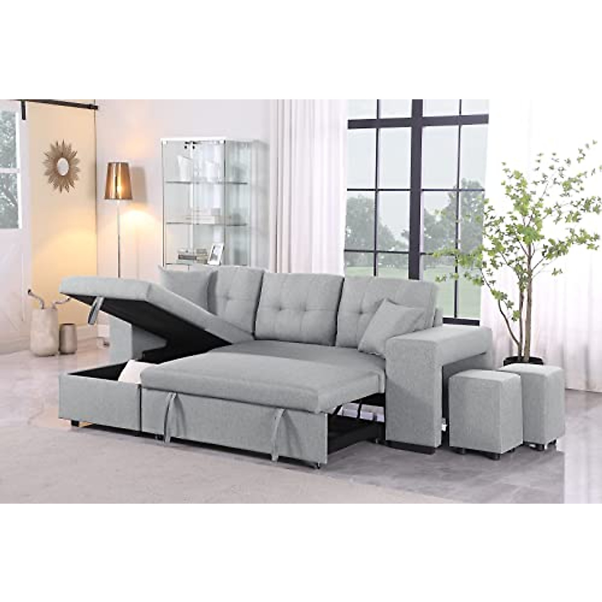Devion Furniture Sue Sofabed, Light Gray
