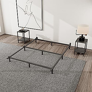 Kujielan Structurally Stable Black Bed Frame - 7 Inch Metal Bed Frame with Easy Disassembly and Long Life, King Size Bed Frame with 9 Legs for Support Without Taking Up Space and Easy to Move King