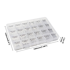 HVAZI 24 Kinds M1 M1.2 M1.4 M1.5 M1.7 M2 304 Stainless Steel Phillips Pan Head Small Self Tapping Screws Assortment Kit