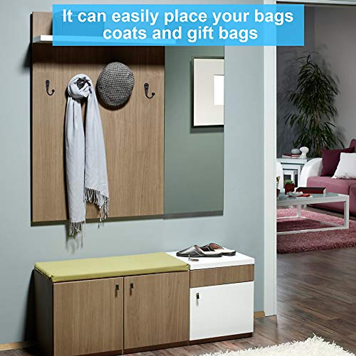 HAHAYOO 10 PCS Coat Hooks Wall Mounted, Premium Black Heavy Duty Metal Wall Hooks for Hanging Coats, Wall Hook, Coat Hook, Towel Hooks for Hat Keys Closet Bag Backpack Hanger Farmhouse with 20 Screws