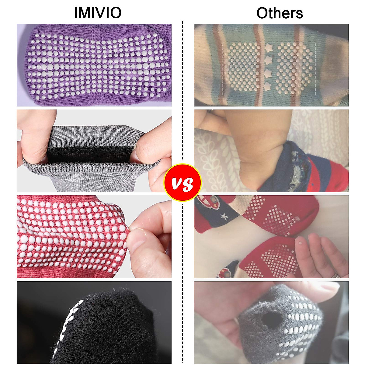 IMIVIO Toddler Boy Girl Socks Anti Slip Baby Socks with Grips for Kids 3T-4T 4T-5T
