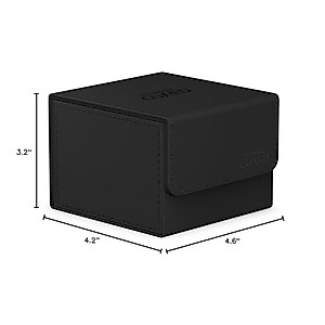 Ultimate Guard Sidewinder 133+, Deck Box for 133 Double-Sleeved TCG Cards, Black, Magnetic Closure & Microfiber Inner Lining for Secure Storage