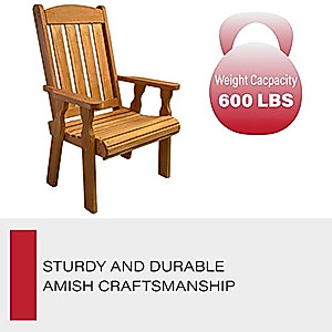 Amish Casual Heavy Duty 600 Lb High Back Mission Treated Patio Chair (Cedar Stain)