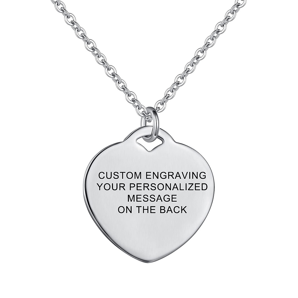 LinnaLove Pearl/Shell Stainless Steel Heart Medical Alert Necklace for Women Free Engraving-24 in Chain