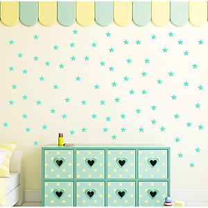 Glow in The Dark Stars Blue 200 Pcs Luminous Stickers Ceiling Stars Fluorescent Wall Stickers Decor 3D Murals Decals for Home Wall Decorate Adhesive Dots Starry Sky Kids Boys Baby Bedroom Decorations