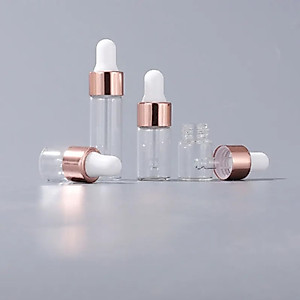 NGARHUG STORE Eye Dropper Bottle Rose for Essential Oils, 4pcs of 1-5ml Glass Bottles with Eye Droppers Tincture Bottles, Leak Proof Travel Bottles