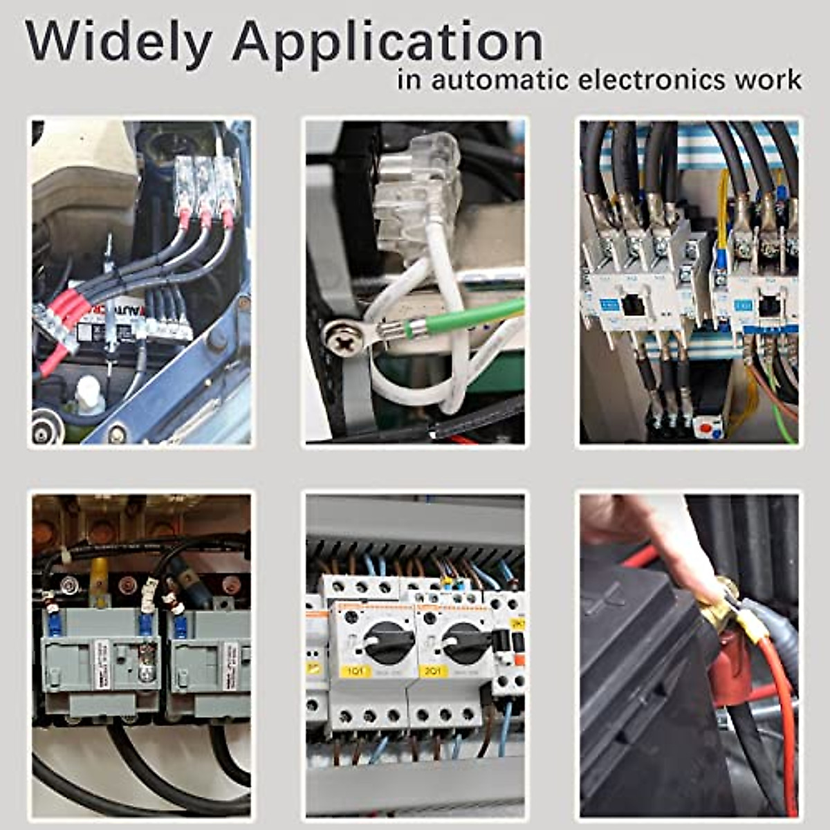 Battery Cable Crimping Tool Battery Terminal Crimper Battery Lug Crimper for Heavy Duty Wire Lug AWG 8-1/0 Electrical Lug Crimper with Cable Cutter and 12PCS Copper Lugs, Battery Cable Crimper
