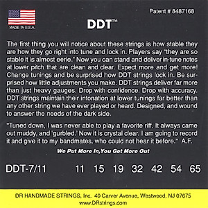 DR Handmade Strings DR DDT : Drop Down Tuning 7 St Ex Heavy Electric Guitar Strings (DDT7-11)