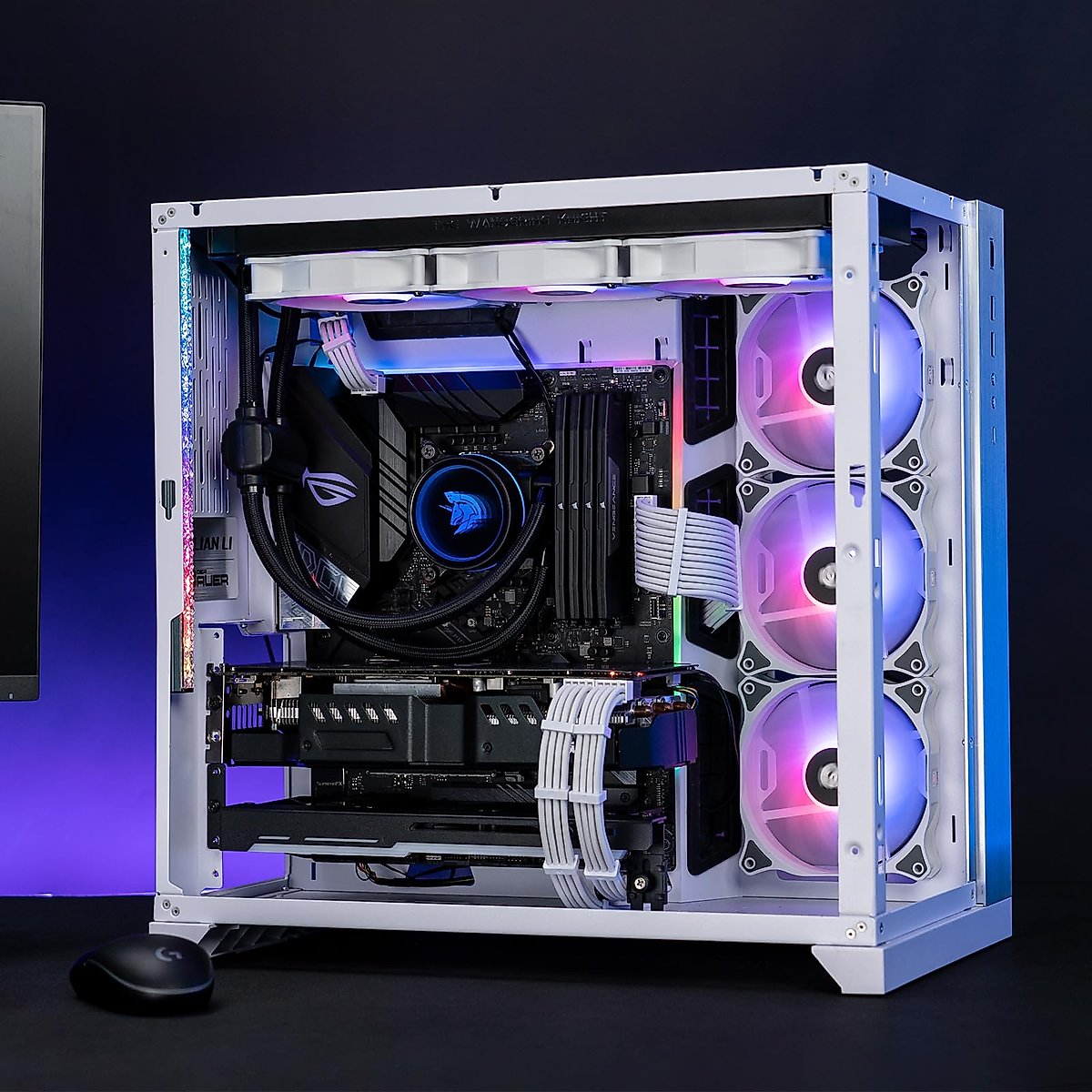 ASIAHORSE WD-001 Series 120mm Case Fan with Controller, White 5V ARGB Motherboard Computer Case Fans Quiet High Airflow Adjustable Light Effect Computer Cooling Fan, 5 Pack