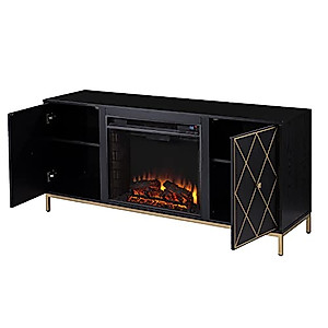SEI Furniture Marradi Electric Fireplace w/Media Storage, Black