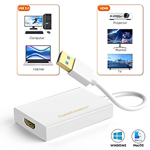 Bundle – 2 Items: CableCreation USB HDMI Adapter with DisplayLink Chip + 7 in 1 USB C Hub