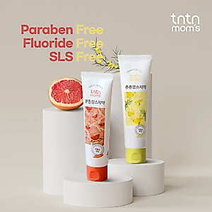 TNTN MOM'S - Toothpaste (5ea) & Toothbrush (5ea) Set for Pregnant Women | SLS Free & Fluoride Free | Grapefruits Scent Toothpaste, Ultra fine Toothbrush | Good for a Morning Sickness Relief