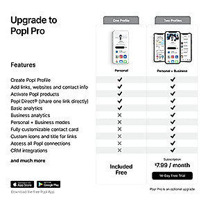 Popl XL Large 4" NFC Business Card Tap Sign Sticker - Instantly Share Contact Info, Social Media, Payment, Apps & More - Compatible with iPhone and Android - Features NFC Tap & QR Scan (Black)