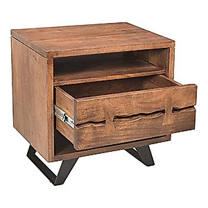 Moe's Home Collection Madagascar Acacia Wood Nightstand, Natural, 21.5"" h x 21.5"" w x 16"" d