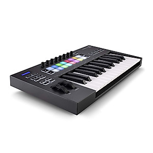 Novation Launchkey 25 (MK3) 25 Full Size Key MIDI Keyboard Bundle with Sustain Pedal and 4-Port USB 3.0 Hub (3 Items)