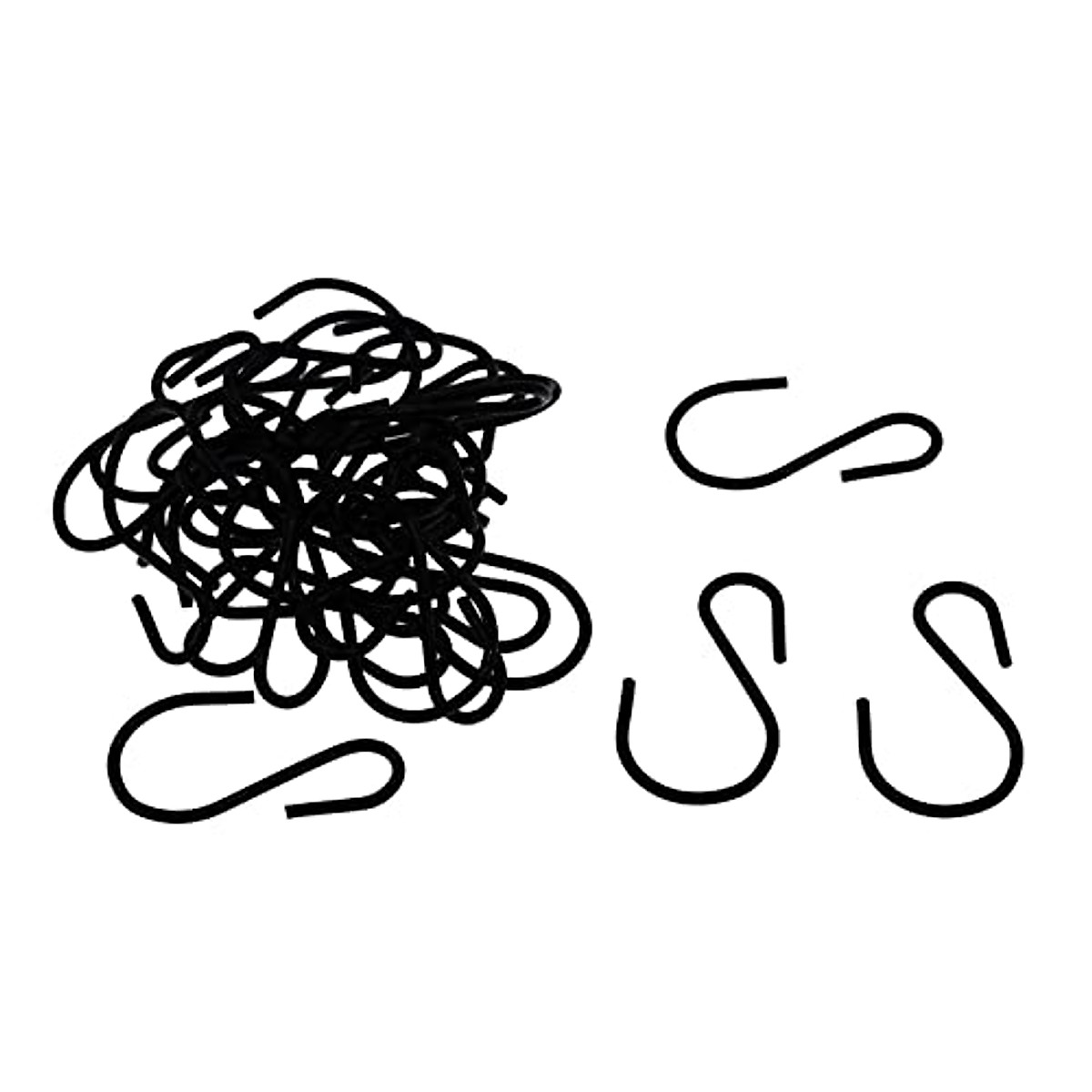 Yikla S Hooks for Hanging Plants, Clothes, Black S Shaped Hooks Made of Metal Iron, Heavy Duty S-Hooks, 30 Pack