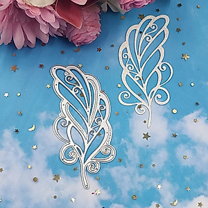 LZBRDY Floral Feather Embossing Metal Cutting Dies for Card Making Scrapbooking Birthday Thanksgiving Christmas Craft Die Cuts Stencil