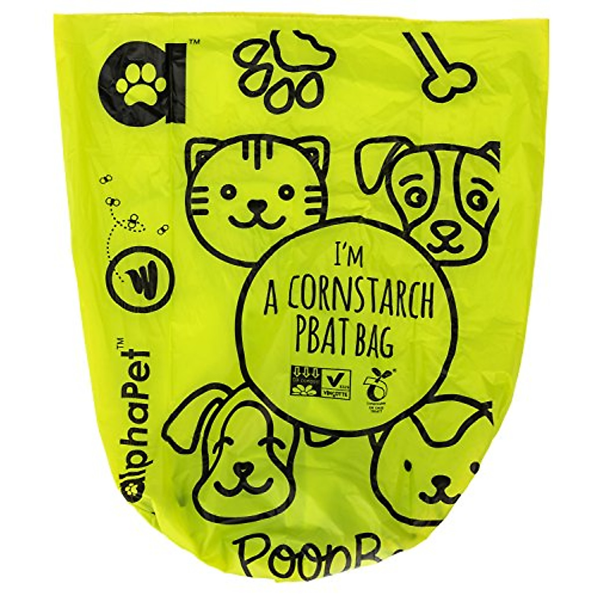My AlphaPet Compostable Dog Poop Bags - Cornstarch Earth Friendly - Highest ASTM D6400 Rated - 120 Count 8 Unscented Refill Rolls - Large Size 9 x 13 Inches - Leak Proof Doggie Waste Bags