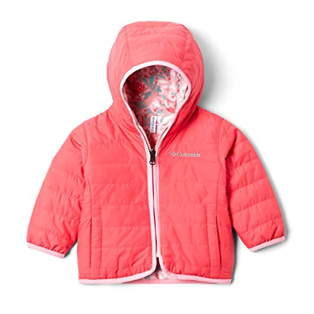 Columbia Toddler Girls Double Trouble Jacket, Bright Geranium/Pink Orchid, 2T