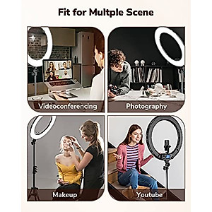 Pixel 18" Ring Light with Stand and Wireless Remote, Light Ring with iPad Holder/Phone Holder/Selfie Remote/Carrying Bag, 60W 3000-5800K CRI≥97 Circle Light for YouTube, TikTok, Self-Portrait