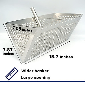 Sand Fleas Rake, Stainless Steel Sand Sifter, Detachable 47 Inches Long Handle, 15.7 Inches Width Basket, Sand Crab Catcher with Sharp Teeth,Collapsible Sand Fleas Catcher for Travelling.