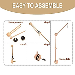 Wooden Baby Crib Mobile Arm, Adjustable Mobile Holder for Crib and Desk Rotating Baby Mobile Hanger Nursery Decoration (3 Modes)