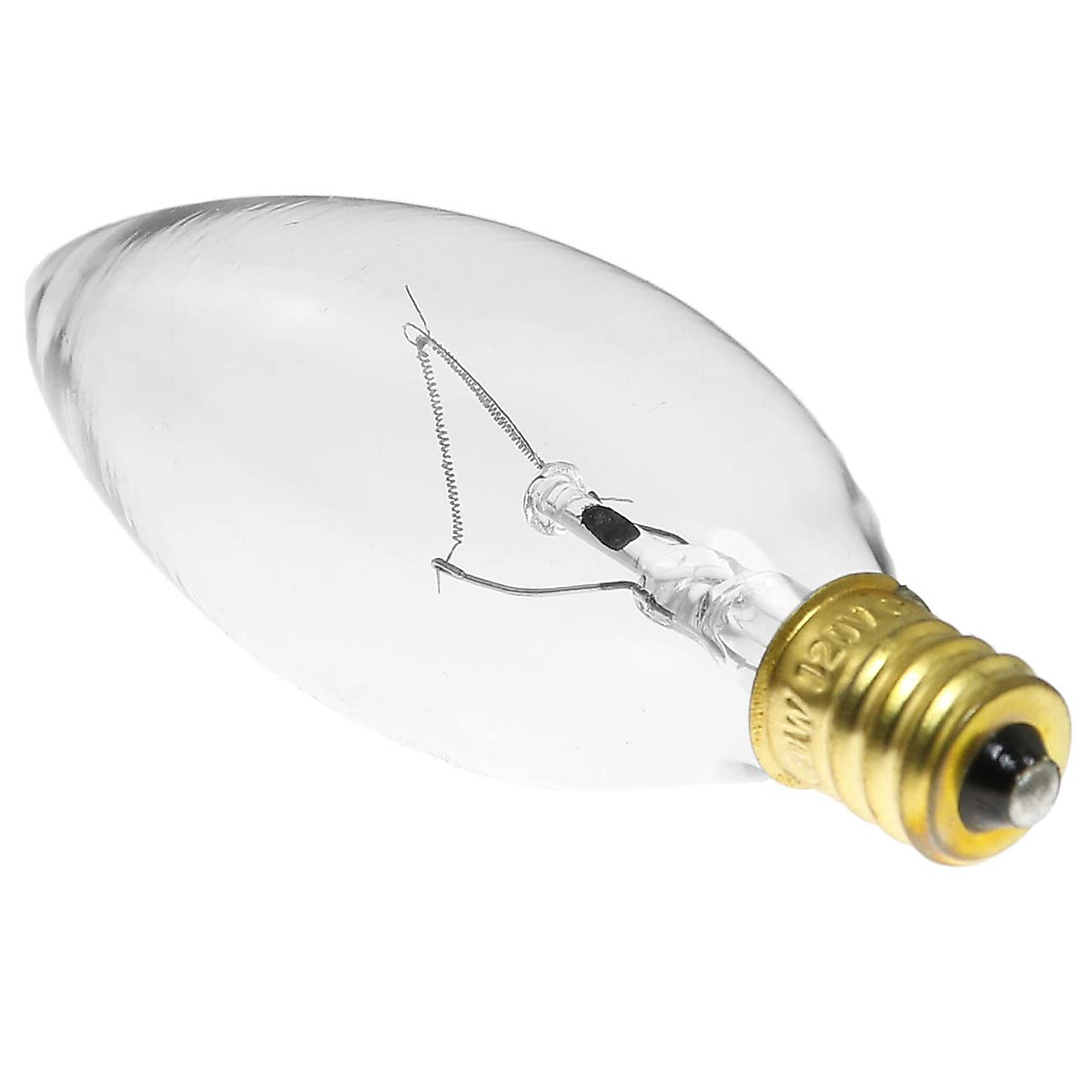 SQXBK 6PCS 120V 60W C32 E12 CTC Clear Candelabra Base Straight Torpedo Tip Chandelier Bulbs Incandescent Chandelier Light Bulbs