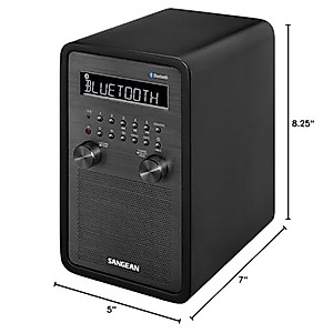 Sangean WR-50 FM-RBDS/AM/Bluetooth Wood Cabinet Table Top Radio (Certified Refurbished)
