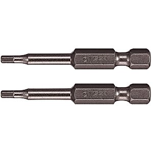VEGA 1/8" HEX Tamper Proof 2 Inch Security Bits. Professional Grade ¼ Inch Hex Shank, HEX 1/8" Security Bits. 150HT0864A-2 (Pack of 2)