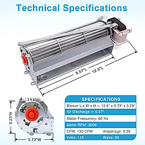 Hipoilk GFK4, GFK4A Fireplace Blower Fan Kit for Heatilator Fireplaces, FK4 GFK4B Fireplace Blower Fan Kit for Heatilator ND4236 NDV4236I GNDC36 ND4236I GNDC33 NDV4236 NDV3933I ND3933, Temco 36TDVN