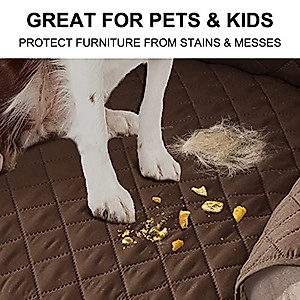 RHF Reversible Loveseat Covers for Dogs, Couch Covers for Dogs, Loveseat Cover for Dogs,Pet Cover for Loveseat, Loveseat Slipcover&Love Seat Couch Covers,Machine Washable(Loveseat:Chocolate/Beige) Medium