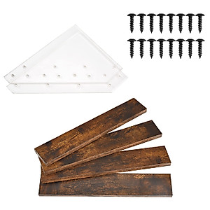 BCOZLUX Wood Display Stand, 4 Tier Clear Acrylic Display Shelf Riser Organizer for Vendors, Pop Figures, Cupcakes, Collectibles Storage, Rustic Brown and Black