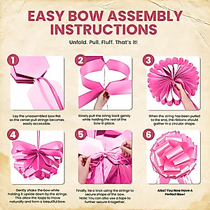 Nicky Bigs Novelties 14" Iridescent Metallic Giant Large Instant Pull Bow Birthday Wedding Decoration (Pink)