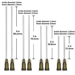 8 Pack 100ml Syringes with 14G 4.0" 3.0'' 2.0" 1.0'' Blunt Tip Needles and Storage Caps(Luer Lock), Plastic Reusable Syringe for Glue Applicator, Oil Dispensing Multiple Uses