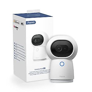 Aqara 2K Security Indoor Camera Hub G3, AI Facial and Gesture Recognition, Infrared Remote Control, 360° Viewing Angle via Pan and Tilt, Works with HomeKit Secure Video, Alexa, Google Assistant, IFTTT