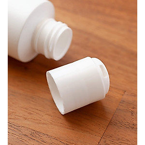 JUVITUS 4 oz / 120 ml White Plastic HDPE Refillable Cylinder Squeeze Bottle with White Disc Cap (12 Pack)