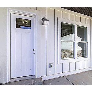 CORAMDEO Greystone Outdoor Dusk to Dawn Porch Light, Wall Sconce Porch, Patio, Deck and More, E26 Standard Socket, Suitable for Wet Location, Rustic Bronze Powder Coat Cast Aluminum with Seedy Glass