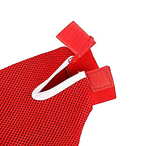 Petroad 2 in 1 Pet Grooming Gloves Grooming Mitt Deshedding Brush with Rubber Tips for Massage, Red